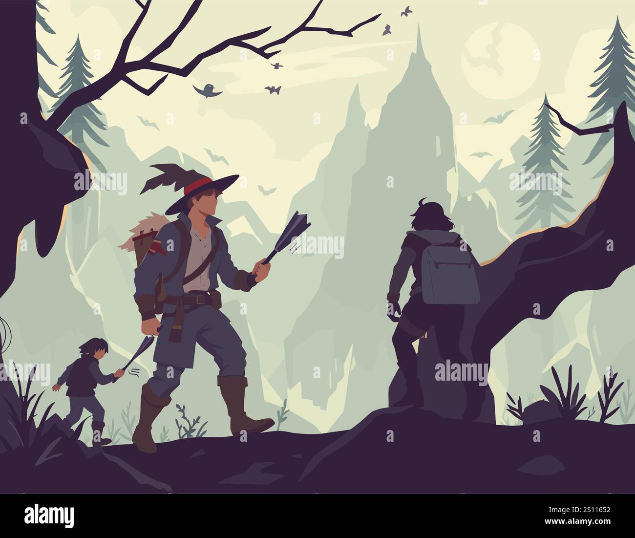 Elements of adventure in graphics style Stock Vector Image & Art - Alamy