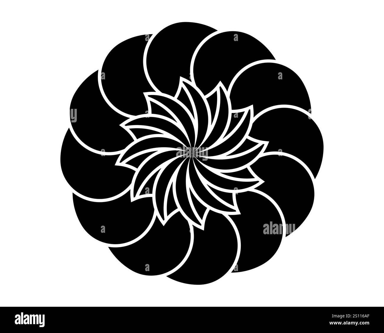 Black white endless mandala Cut Out Stock Images & Pictures - Alamy
