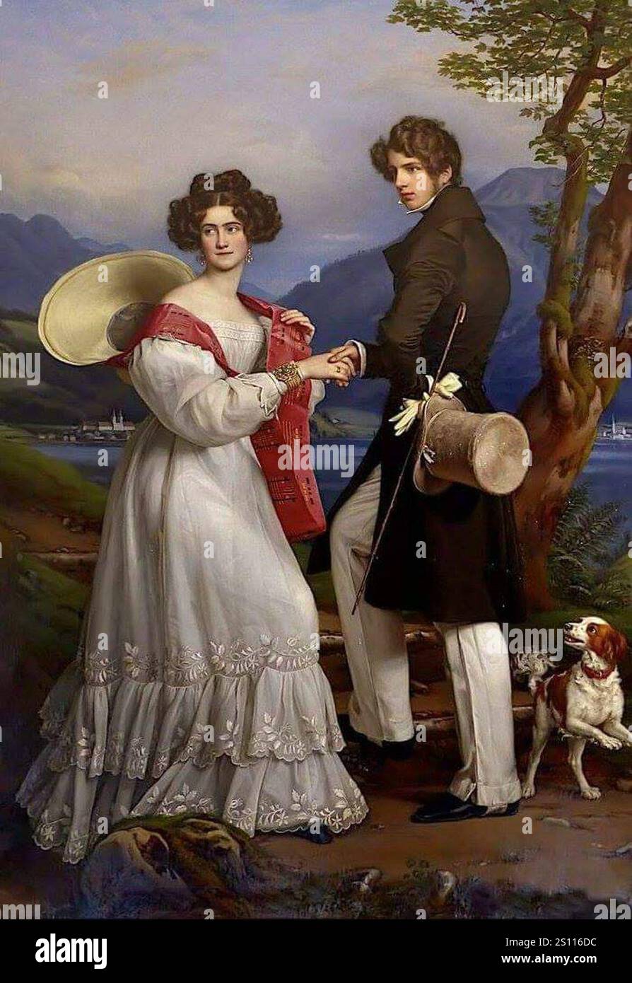 Engagement portrait of Duke Maximilian Joseph in Bavaria and Princess ...