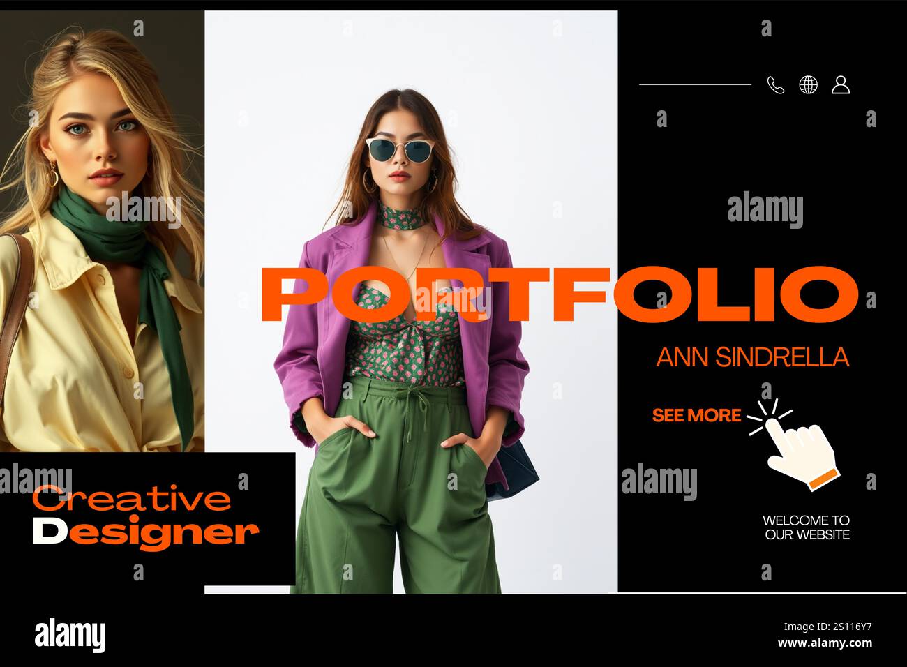 Flat design colored portfolio template Stock Vector Image & Art - Alamy