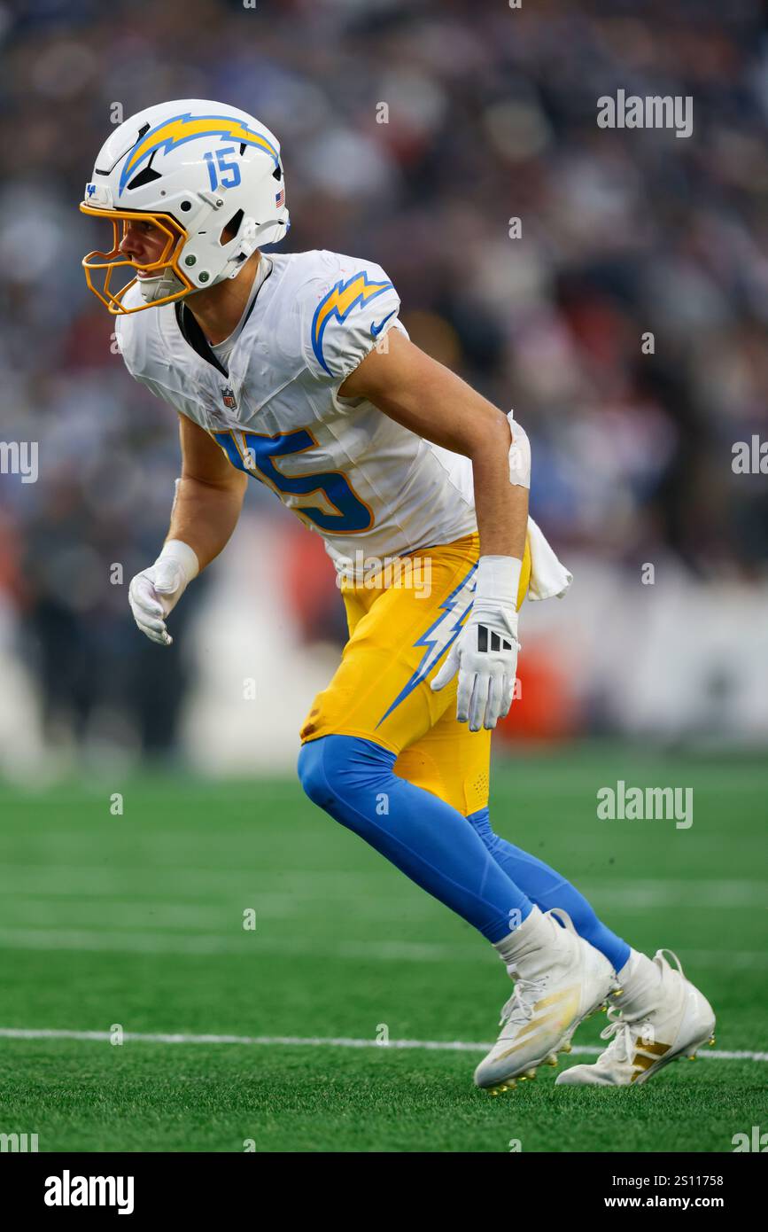 Los Angeles Chargers wide receiver Ladd McConkey (15) runs a route during the second half an NFL ...