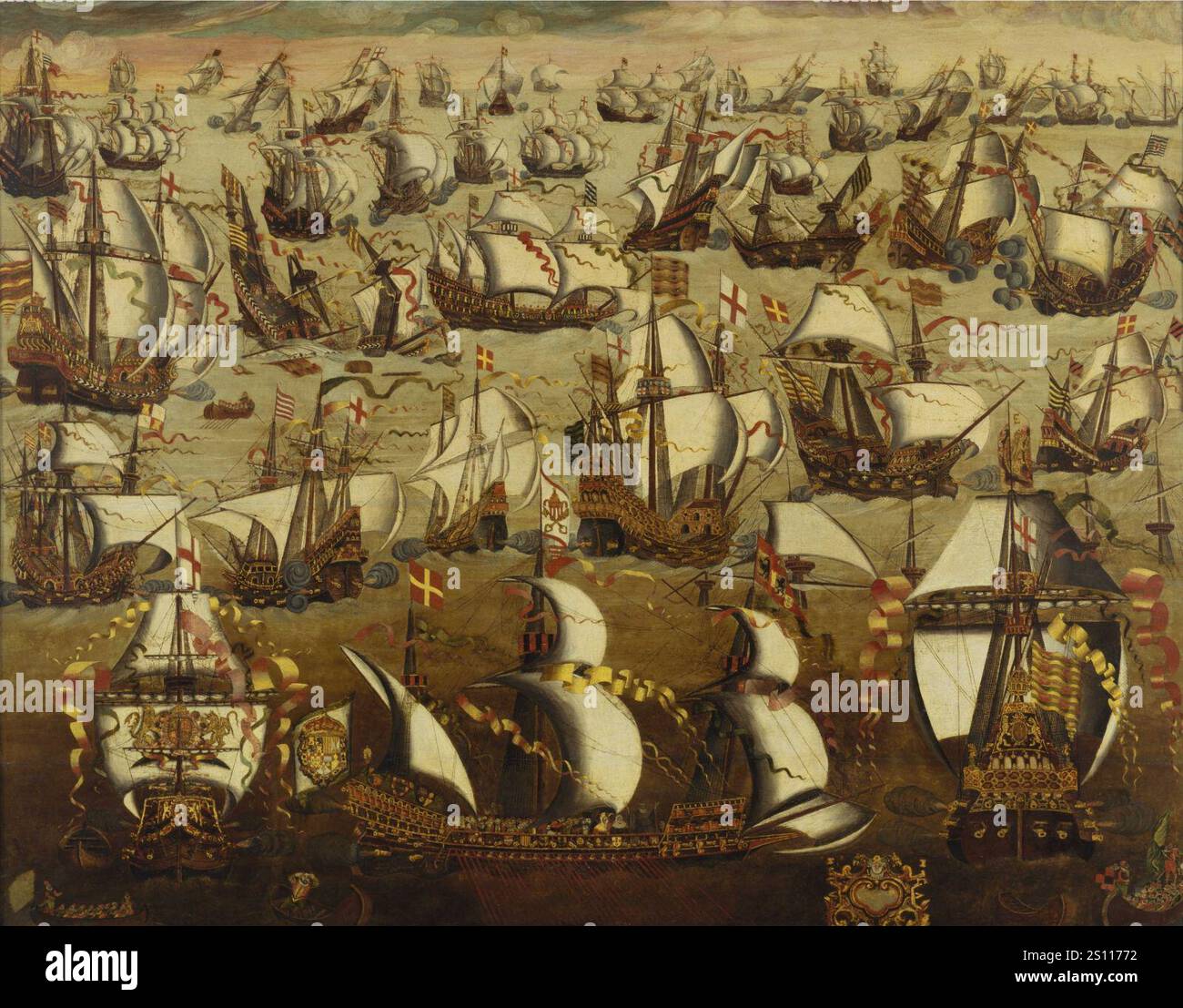 English Ships and the Spanish Armada, August 1588 Stock Photo - Alamy