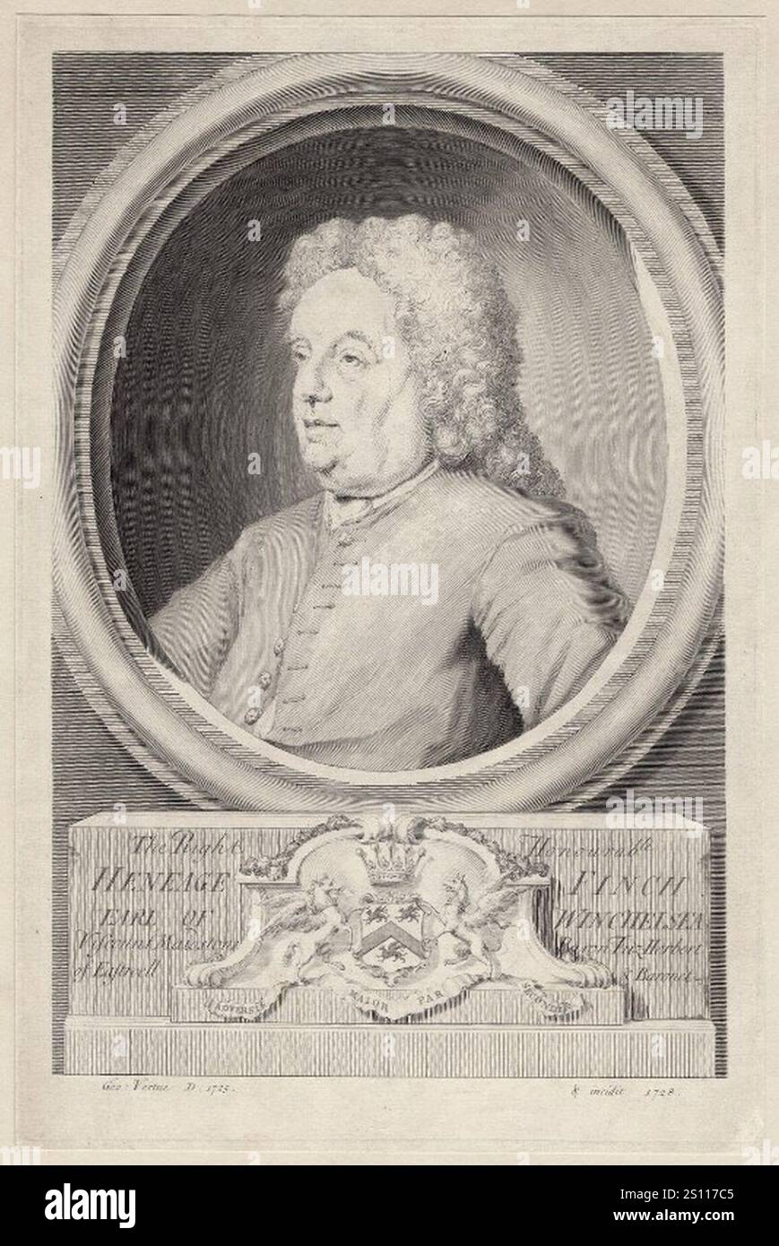 Engraving of Heneage Finch, 5th Earl of Winchilsea Stock Photo - Alamy
