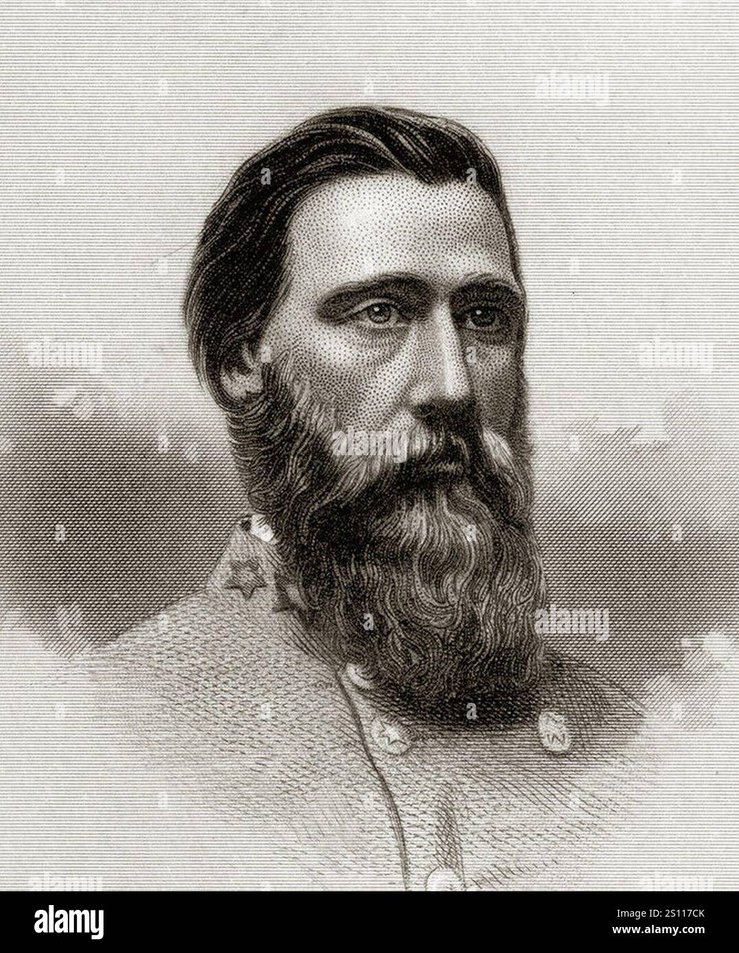 Engraving of General John Bell Hood by John A. O'Neill Stock Photo - Alamy