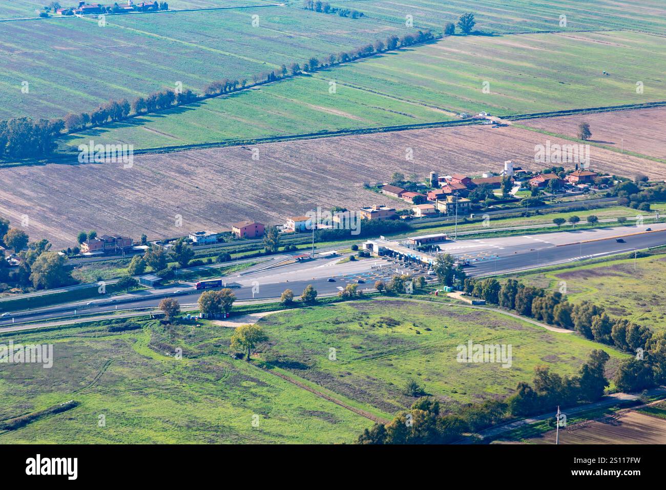 highway E80 toll booth at the roman highway passing the airport ...