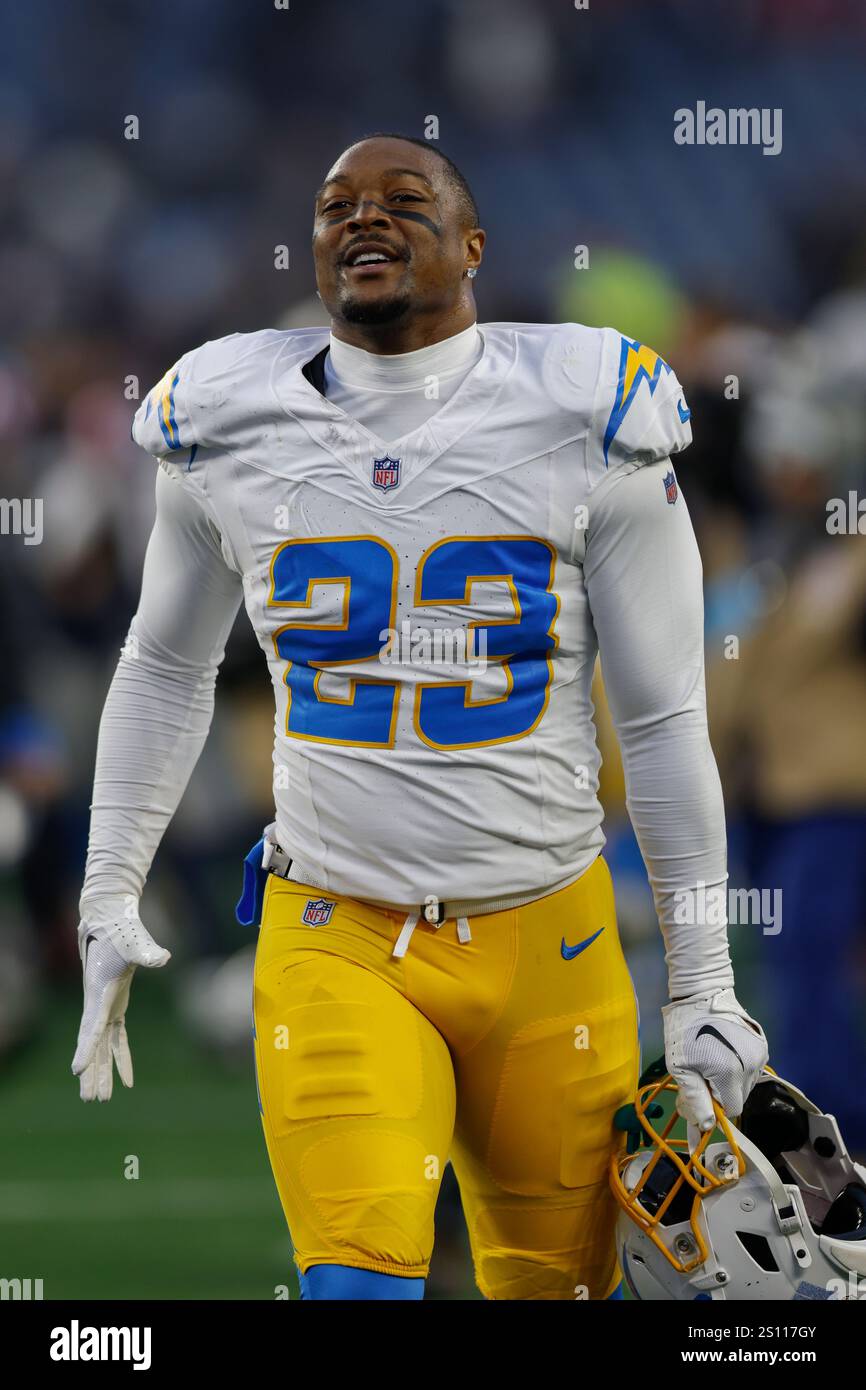 Los Angeles Chargers safety Tony Jefferson (23) reacts after defeating ...