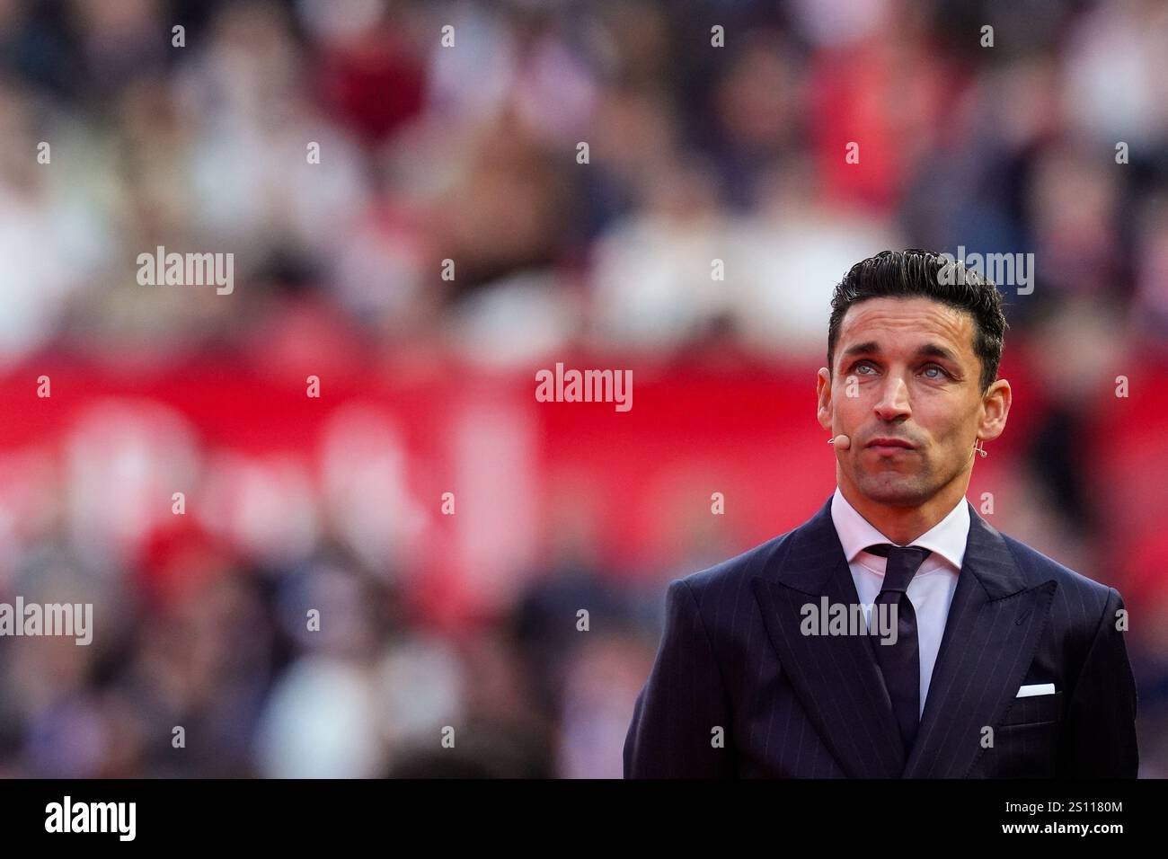 Jesus Navas of Sevilla FC during tribute of Jesus Navas at Ramon ...