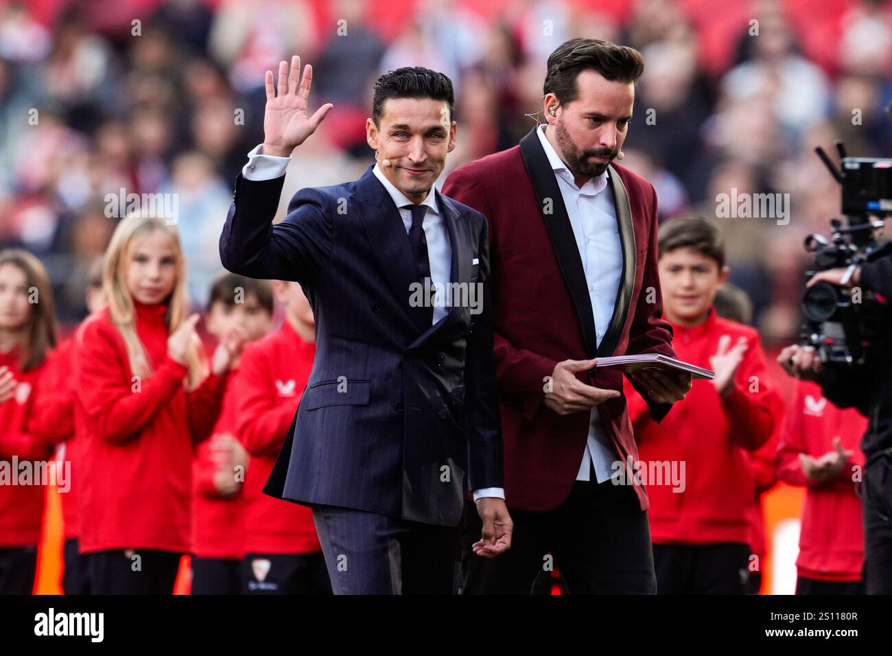 Jesus Navas of Sevilla FC during tribute of Jesus Navas at Ramon ...