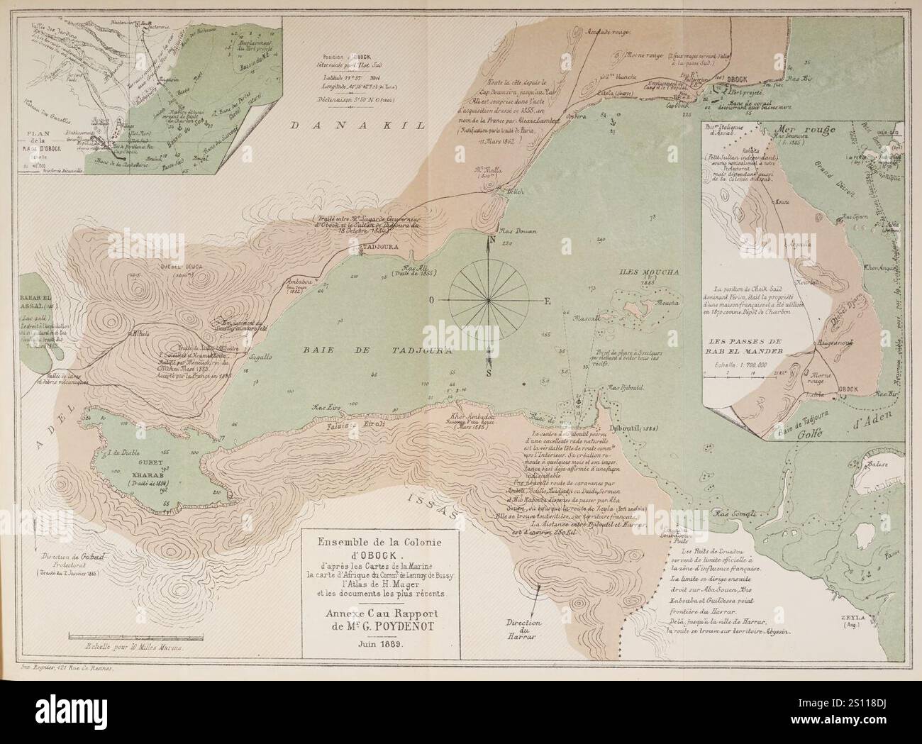 Ensemble de la Colonie d'Obock d'après les Cartes de la Marine. la ...