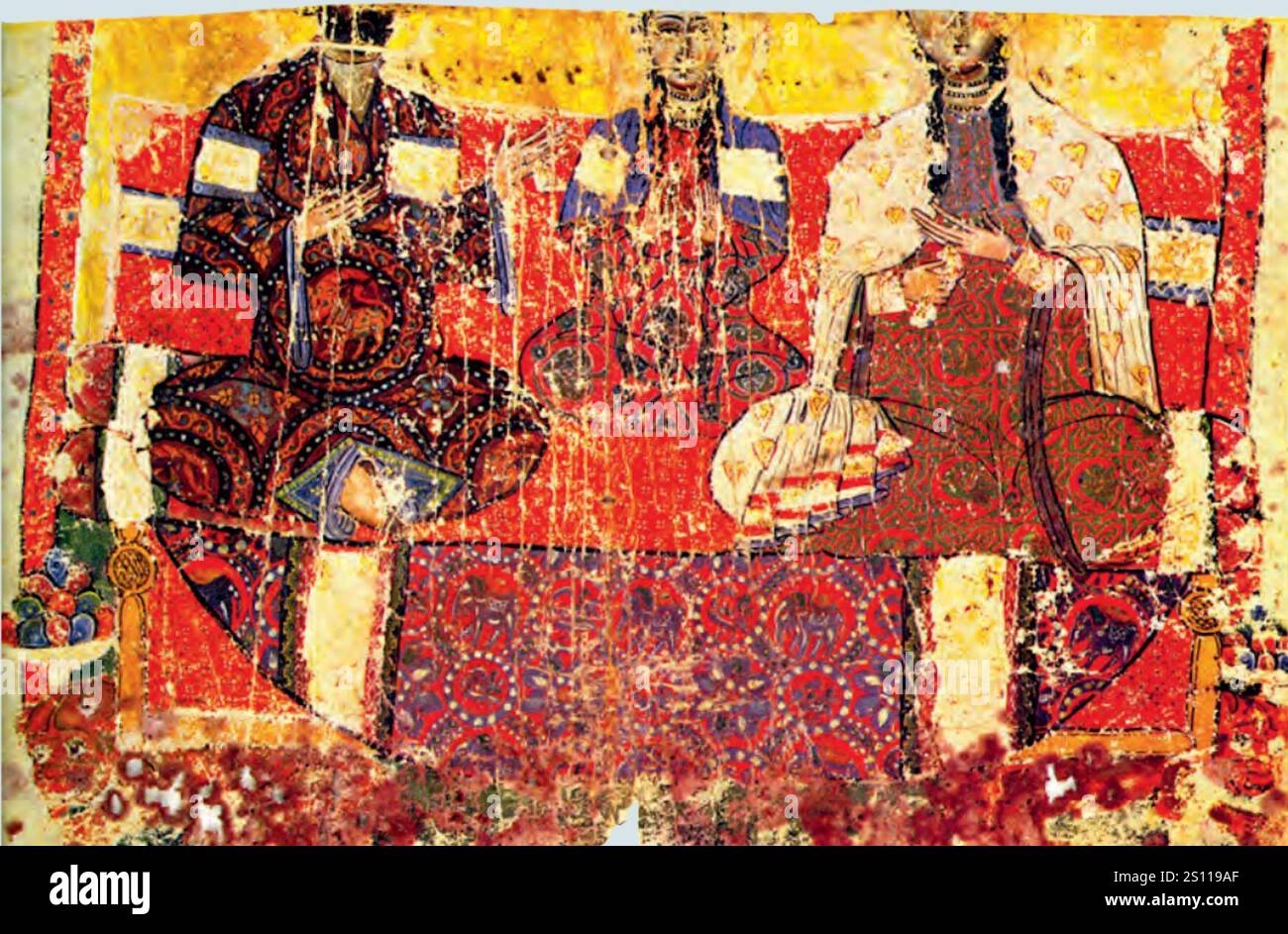 Enthronement scene of Gagik-Abas, ruler of Kars, circa 1050 CE Stock ...