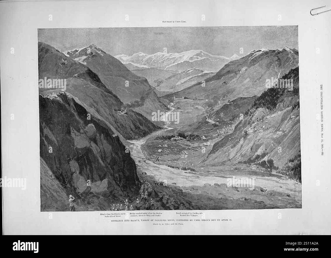Entrance into the Bajaur, Valley of Panjkora River, contested by Umra ...