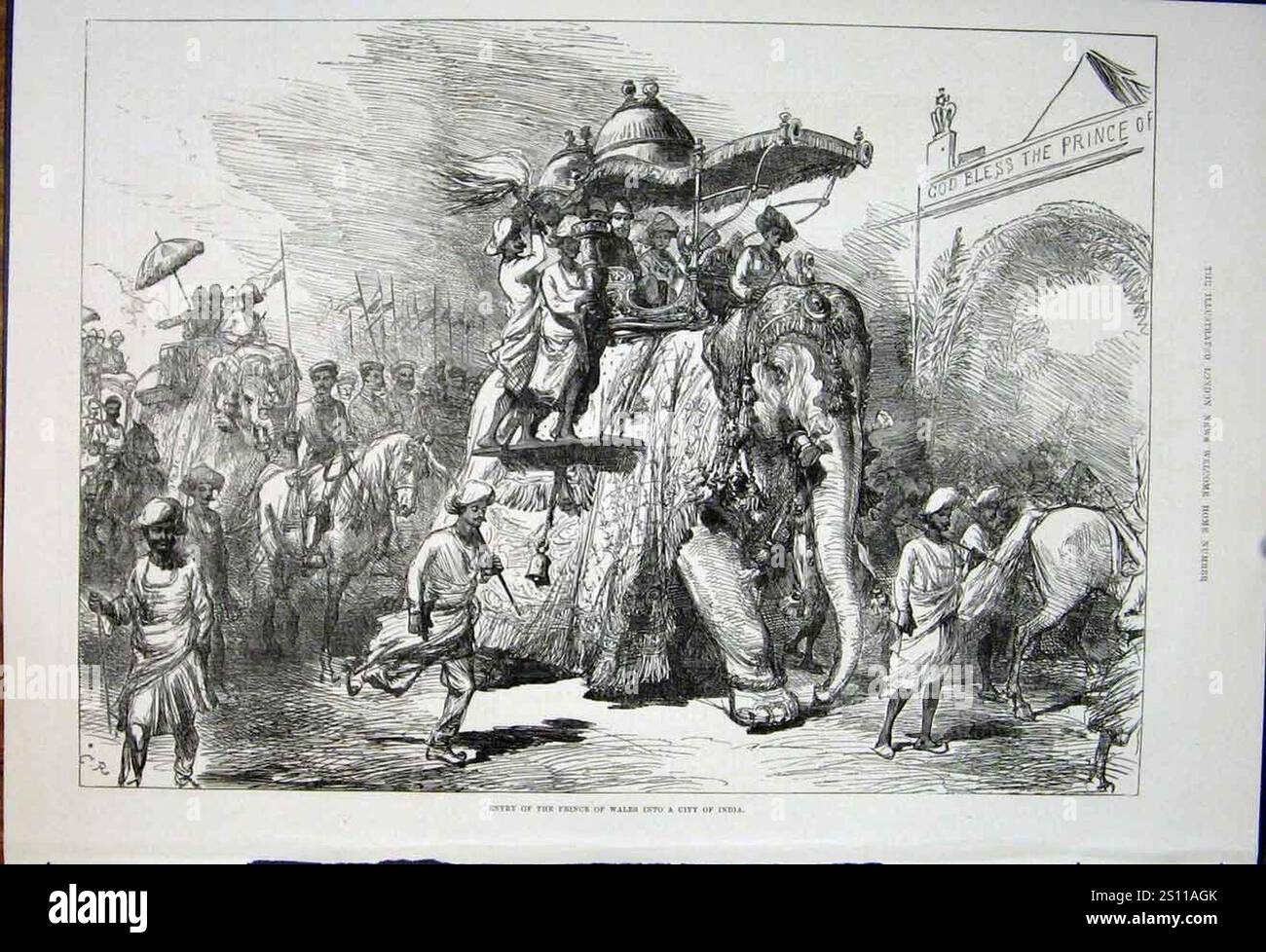 Entry of the Prince of Wales into a City of India - ILN 1875 Stock ...