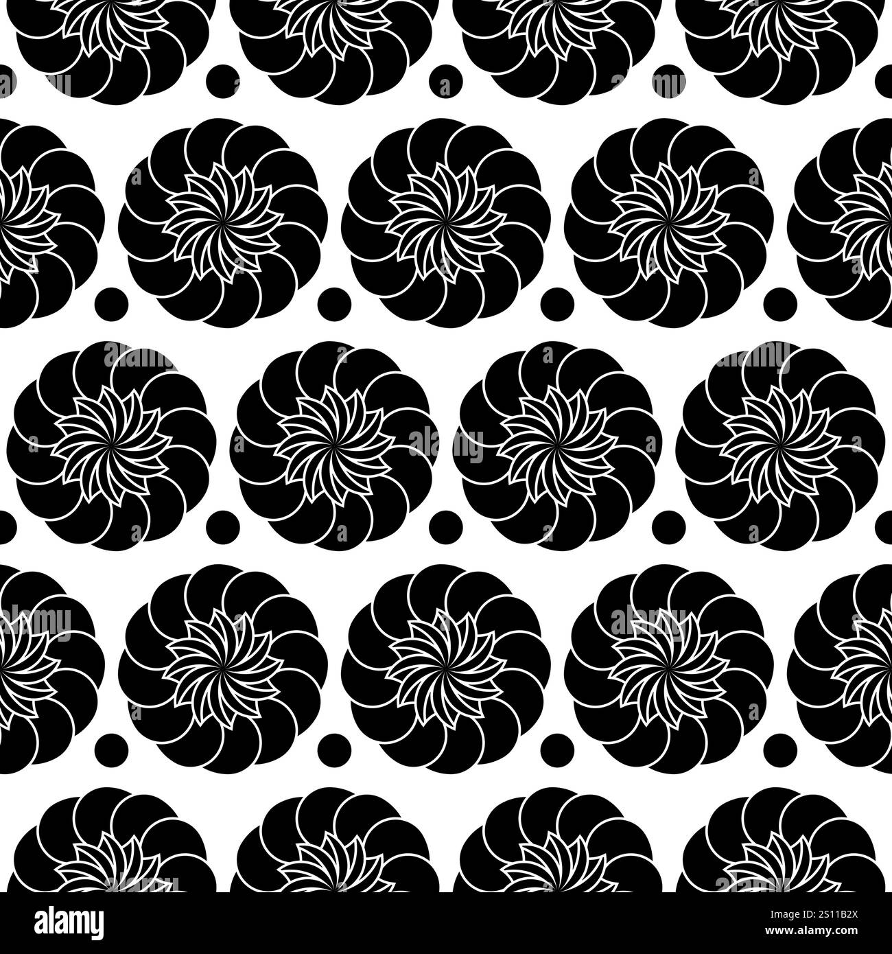 Print for fabric and wallpaper Black and White Stock Photos & Images ...