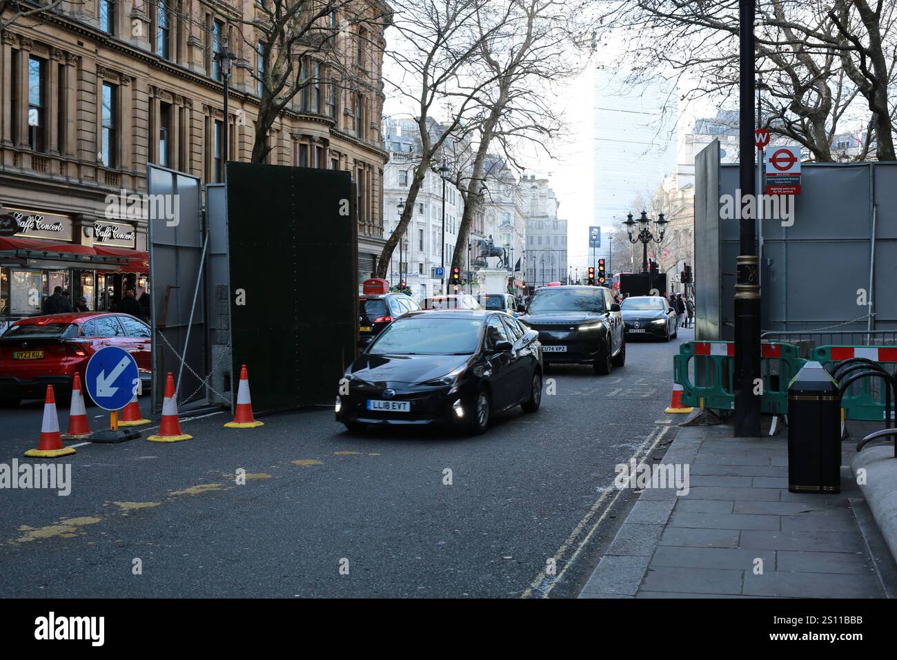 London, UK. 30 December 2024. Security gates are set up on ...