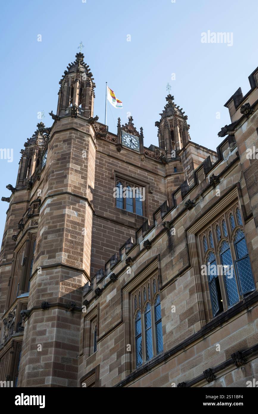 Victorian Academic Gothic Revival architectural of University of Sydney ...
