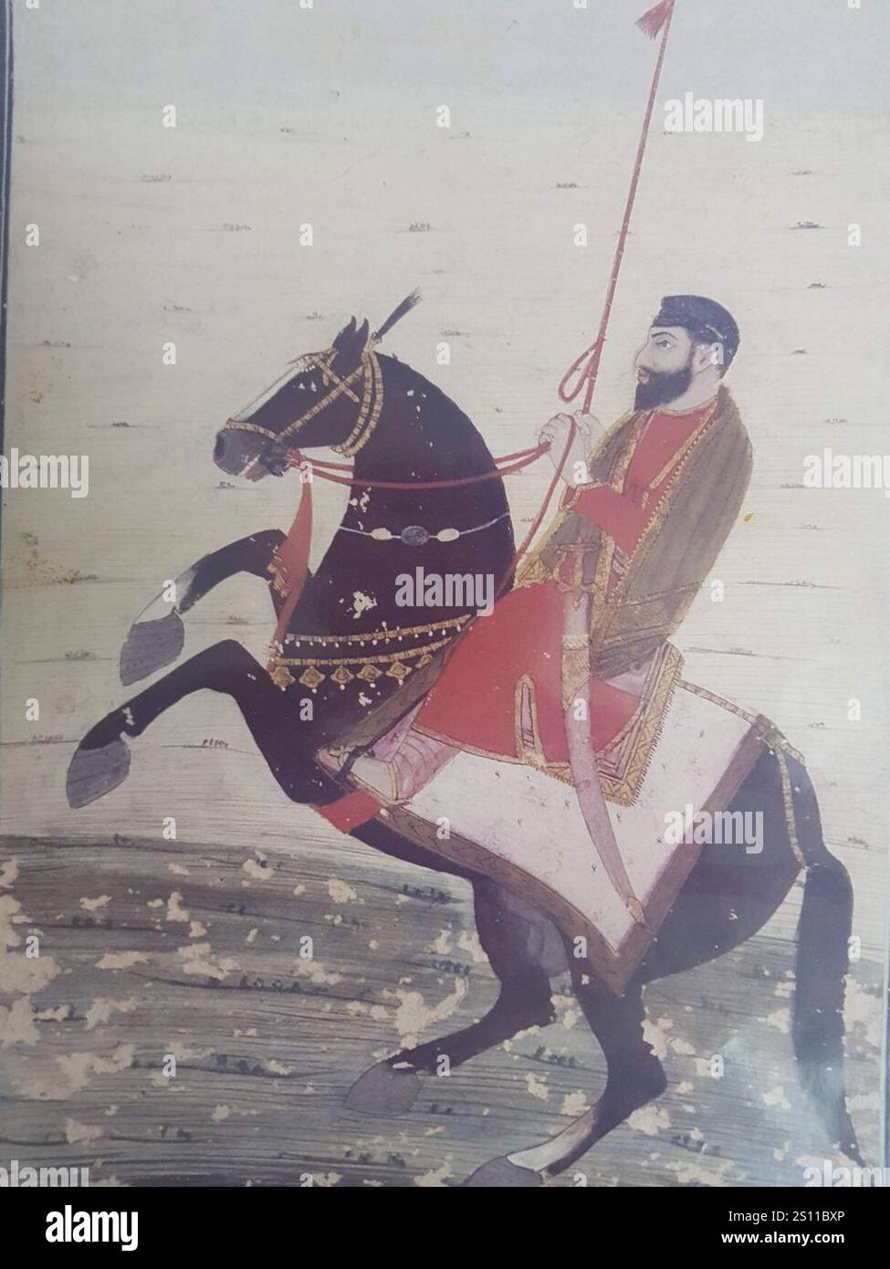 Equestrian painting of Basawa Singh Harika of the Patiala State Forces ...