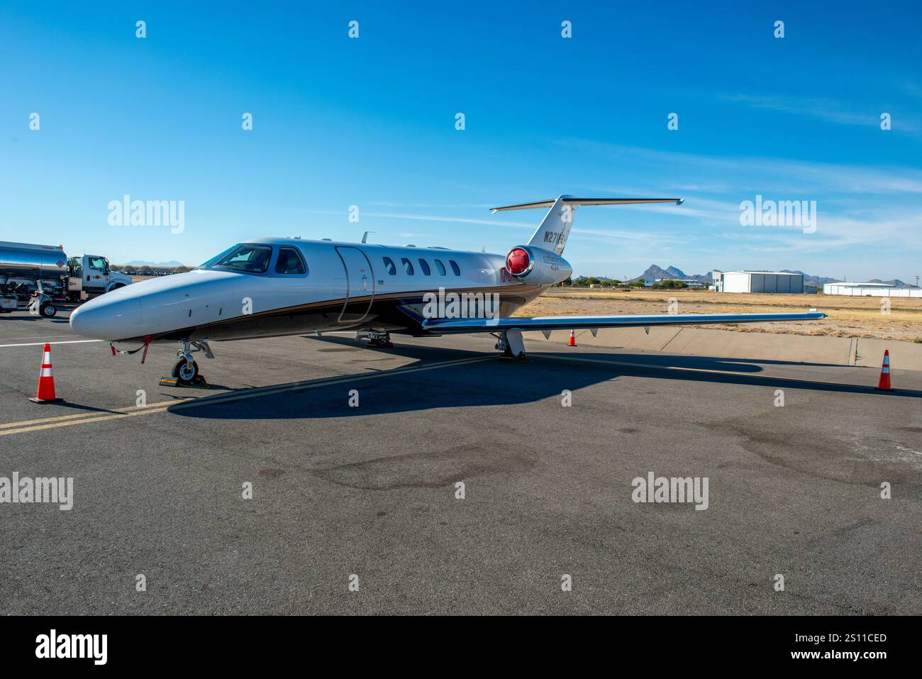 Cessna Citation Cj4 private jet parked on the ramp at Tucson Airport in ...