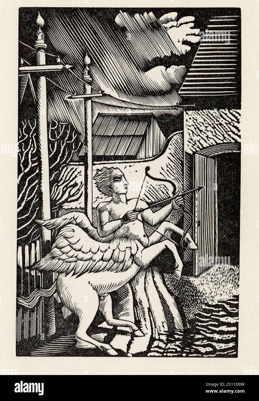 Eric Ravilious, Almanack 1929, December Stock Photo - Alamy