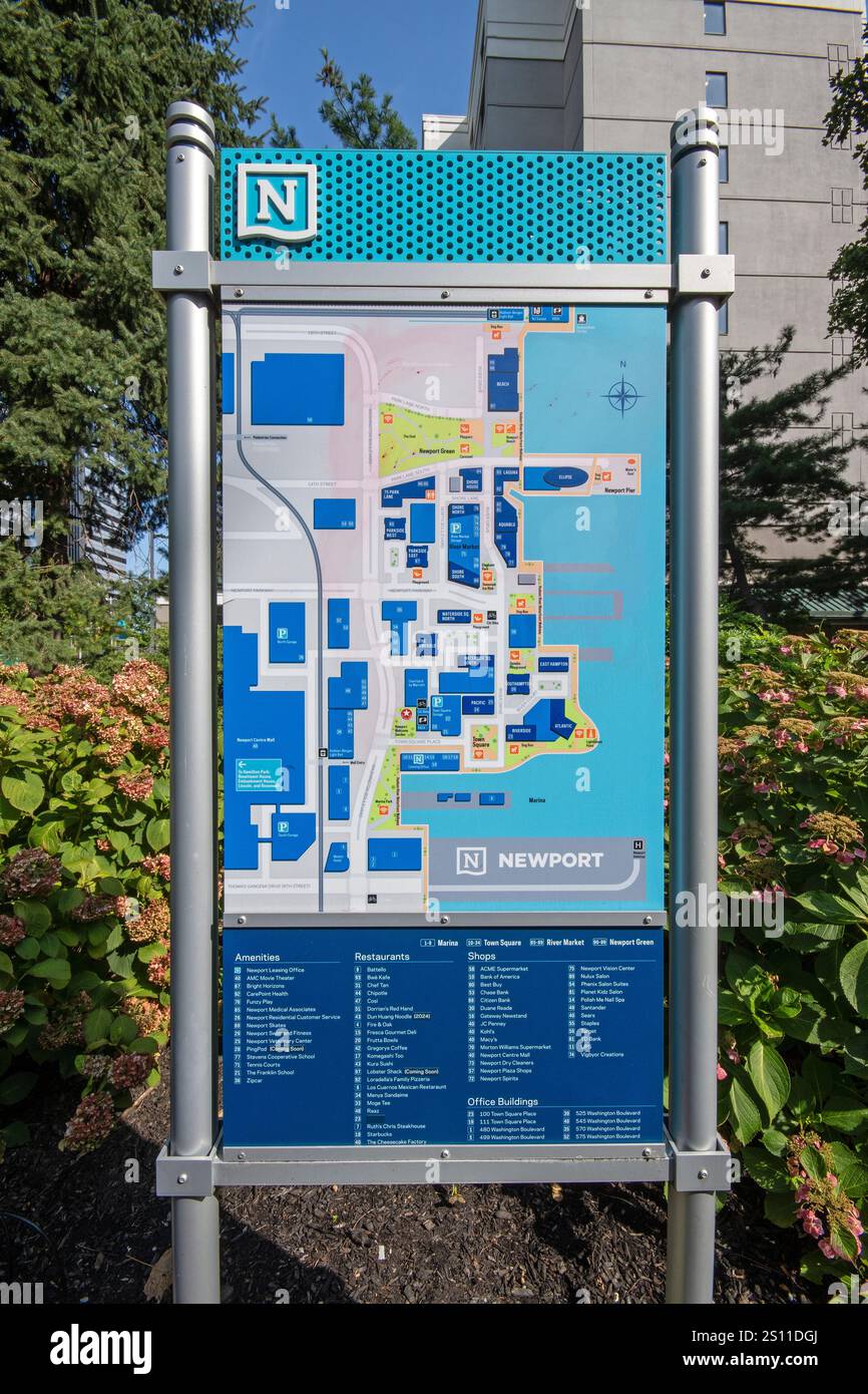 Map sign in Newport, Jersey City, New Jersey, USA Stock Photo - Alamy