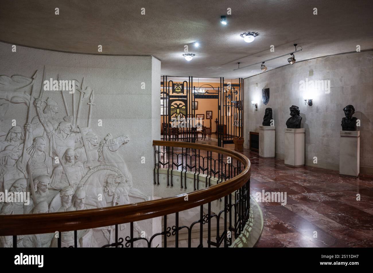 Wall art at the historical castle of Kruja, Durres County, Albania, DEC ...