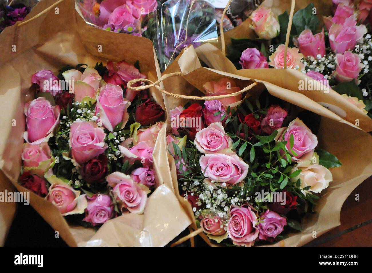 Copenhagen/ Denmark/30 december. 2024/ Flower vendor display flower ...