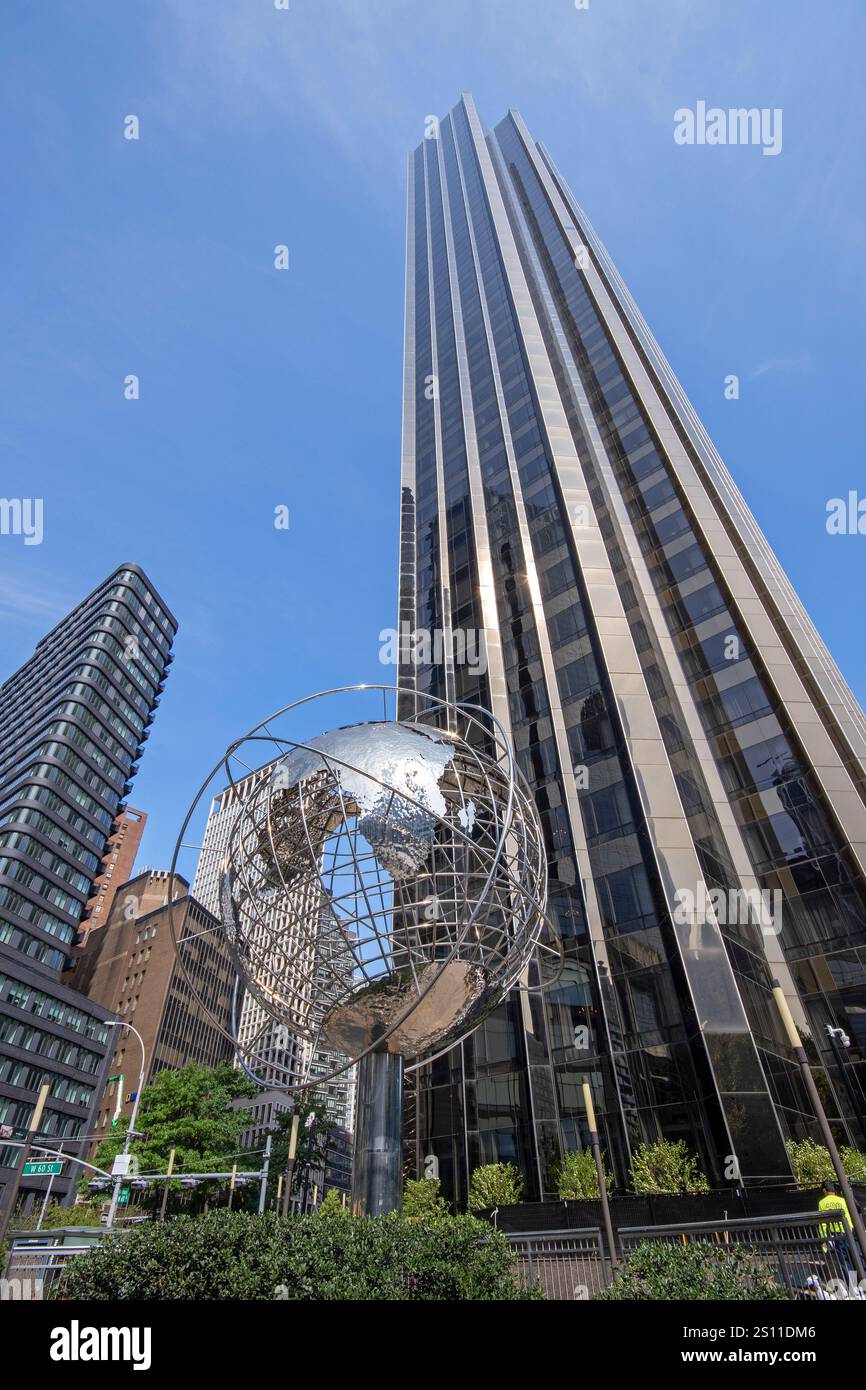 Columbus Circle Globe sculpture (by Kim Brandell in 1996) and ...