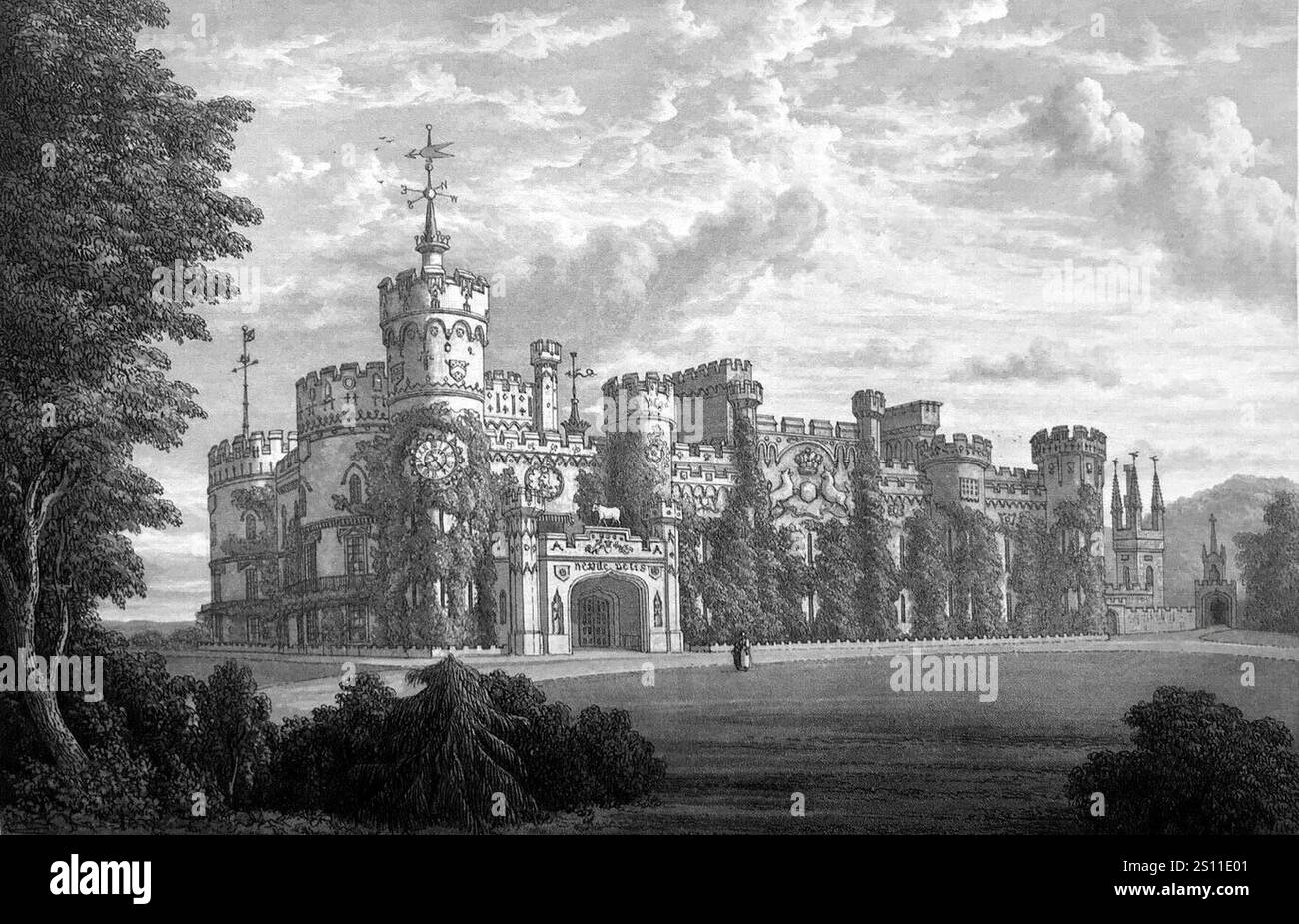 Eridge Castle - engraving (1a Stock Photo - Alamy