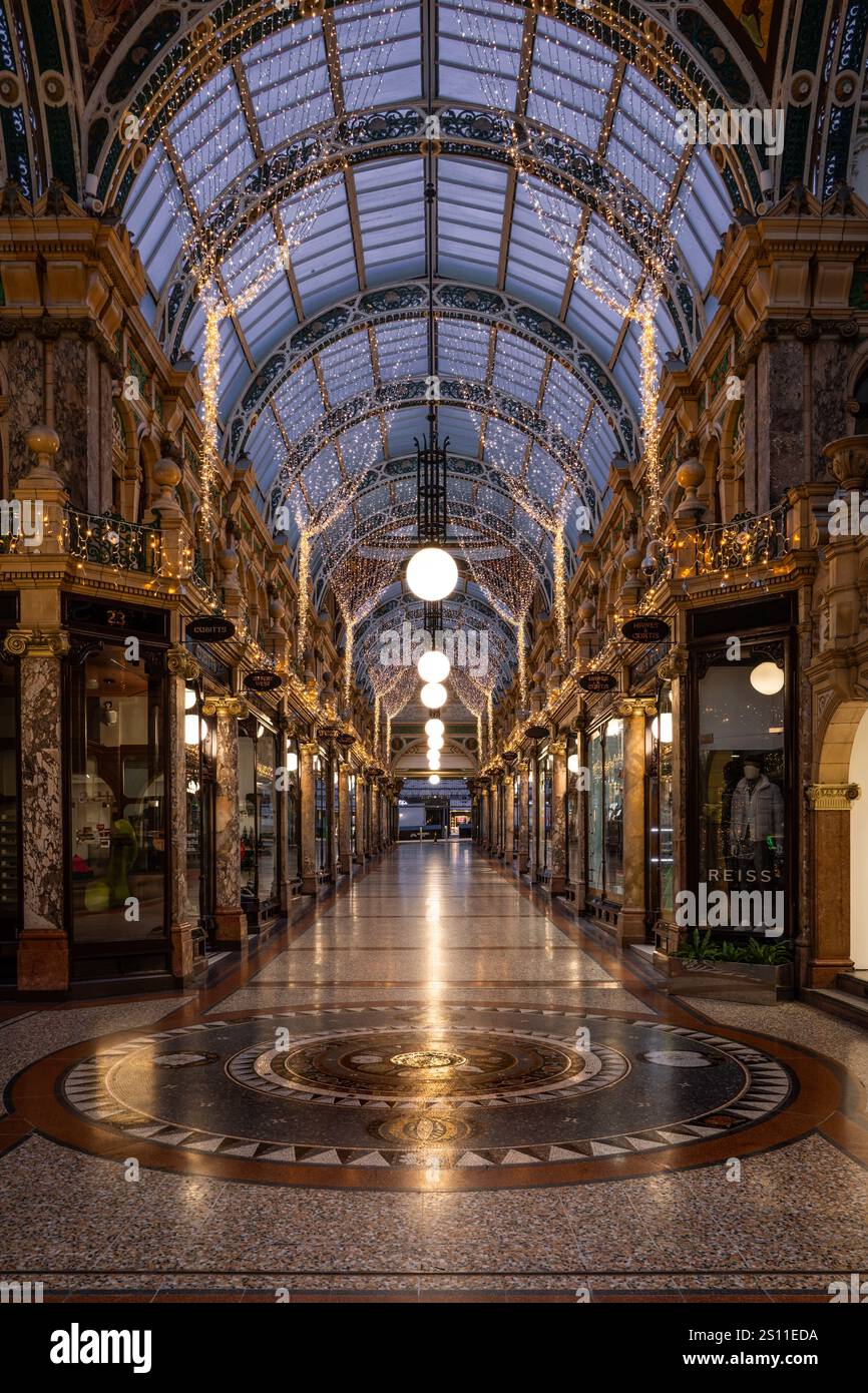 LEEDS, UK - DECEMBER 24, 2024. The interior of The Victoria Quarter ...