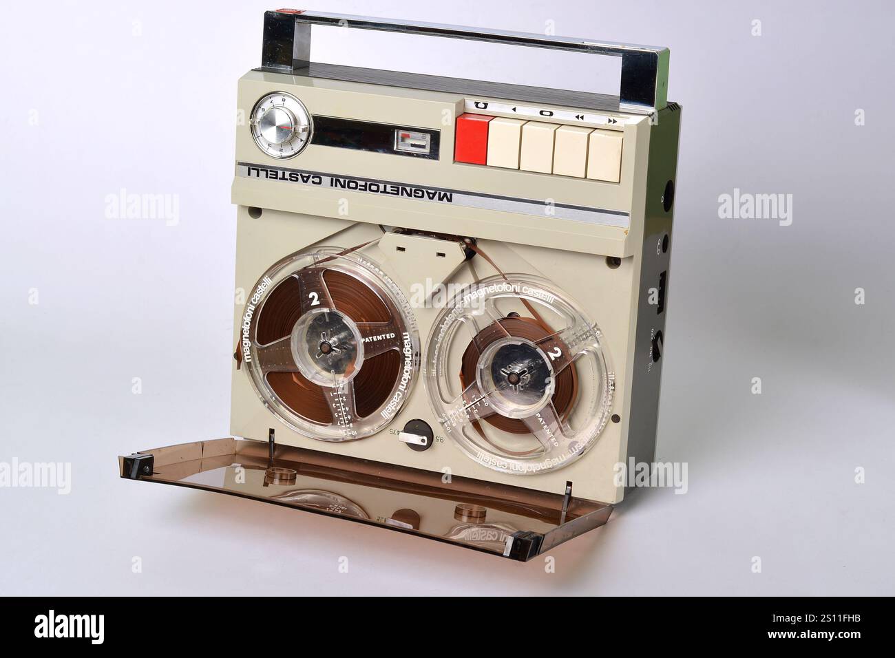 A reel-to-reel tape recorder from the 1960s for recording music and ...