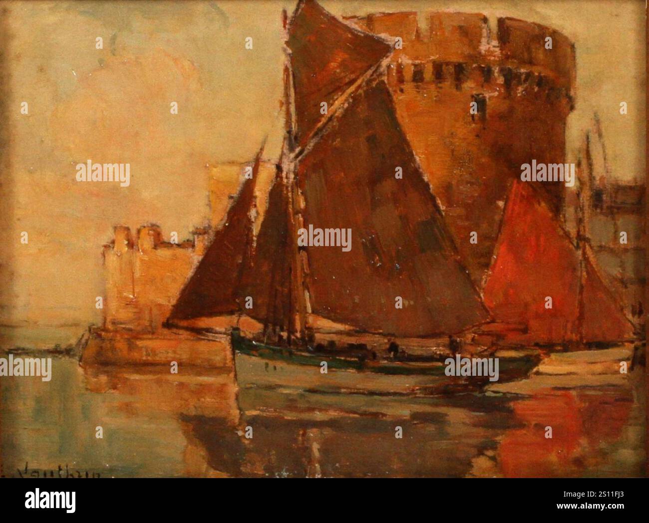 Ernest Vauthrin - , OIL ON BOARD, 5 Stock Photo - Alamy