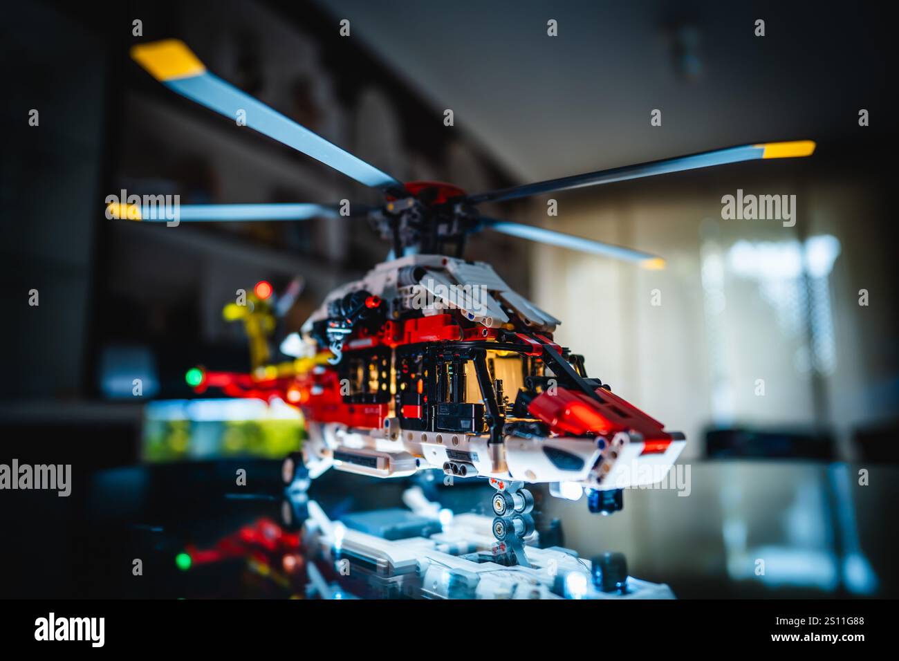 plastic toy model of modern rescue H175 helicopter, building block ...