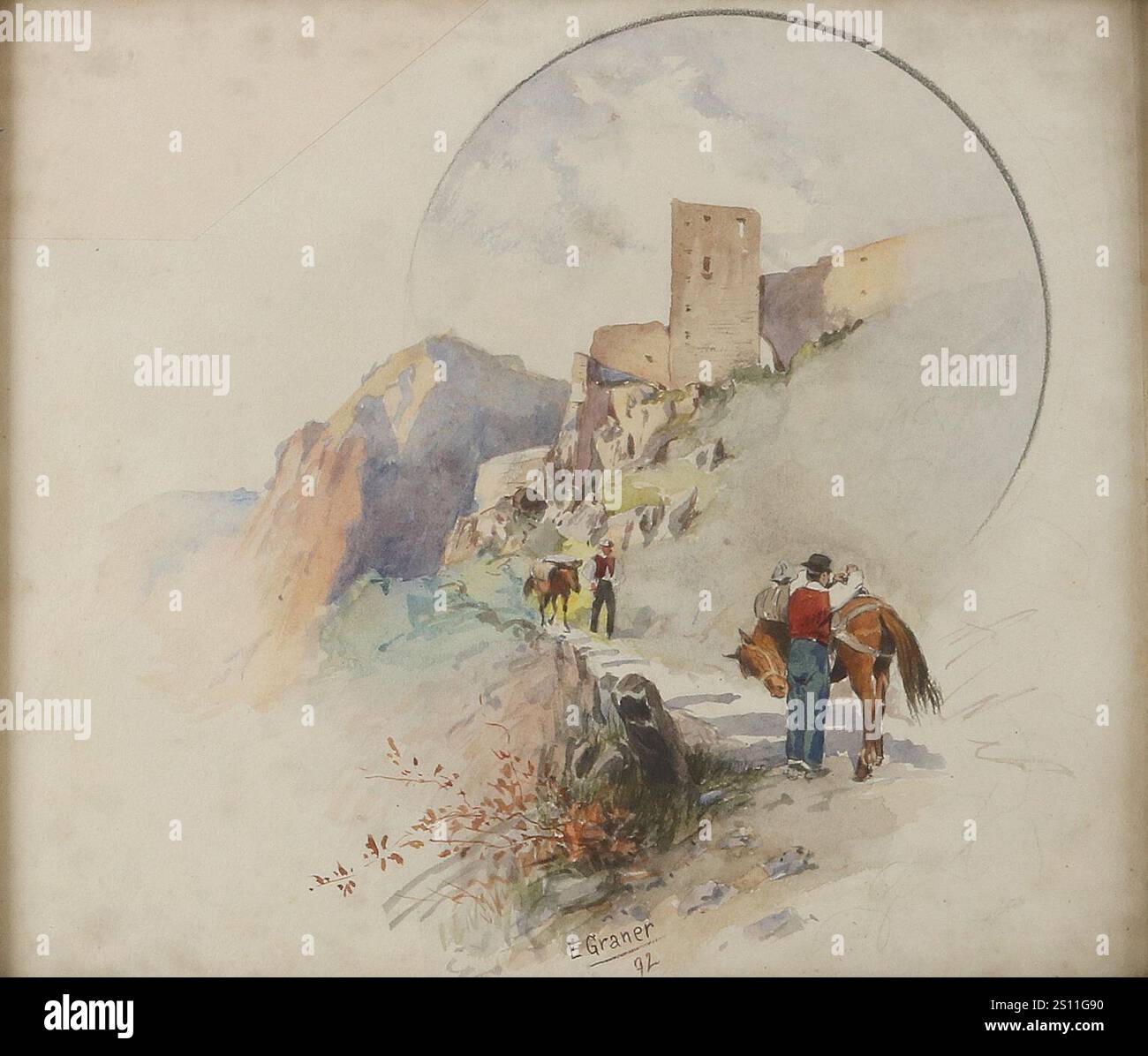 Ernst Graner Steiniger Weg zu südlicher Festung 1892 Stock Photo - Alamy