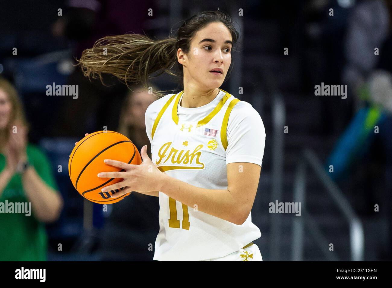 Notre Dame Guard Sonia Citron 11 Grabs A Rebound During The Second