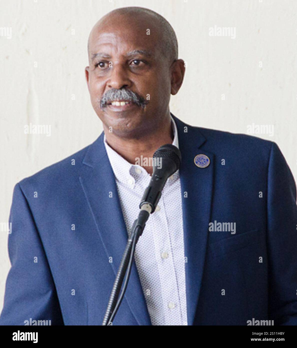 Errington Shurland speaks Stock Photo - Alamy