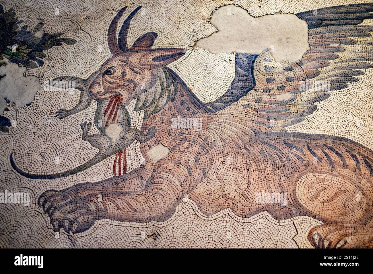 Bearded man, Great Palace of Constantinople Mosaic Museum (6th century ...