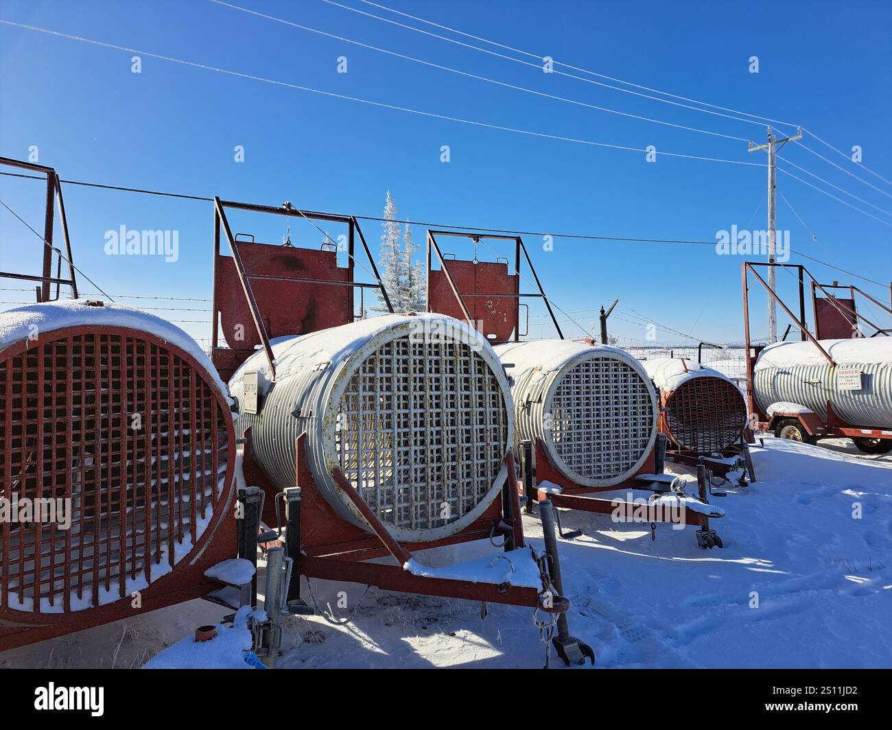 Polar bear traps at the polar bear holding facility in Churchill ...