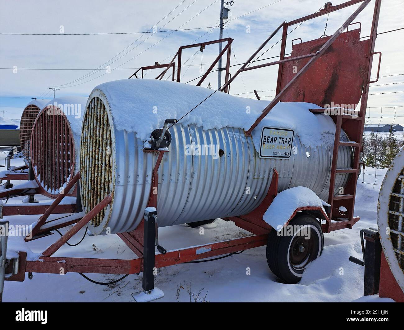 Polar bear traps at the polar bear holding facility in Churchill ...