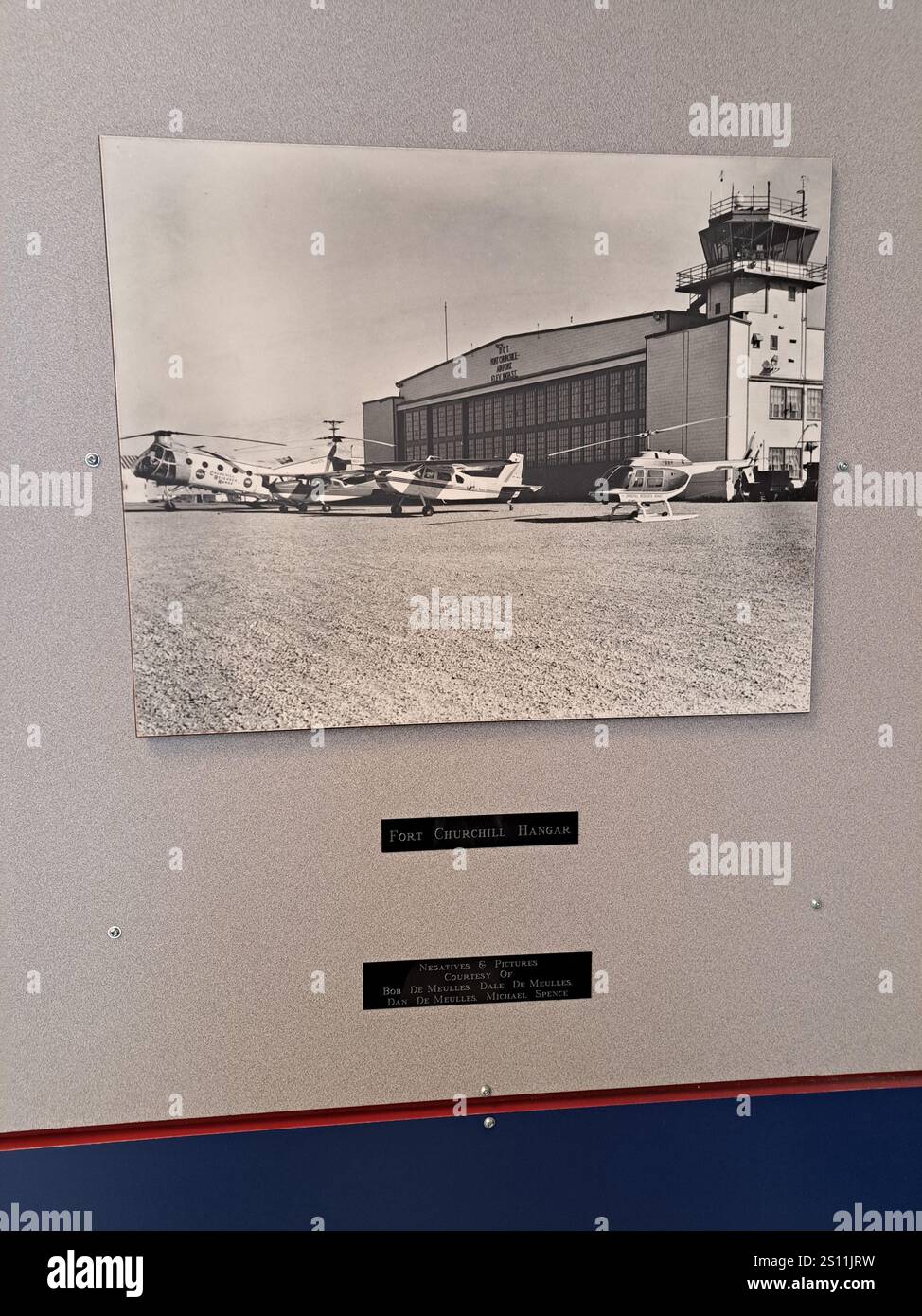 Information sign on the history of Fort Churchill US air force base ...