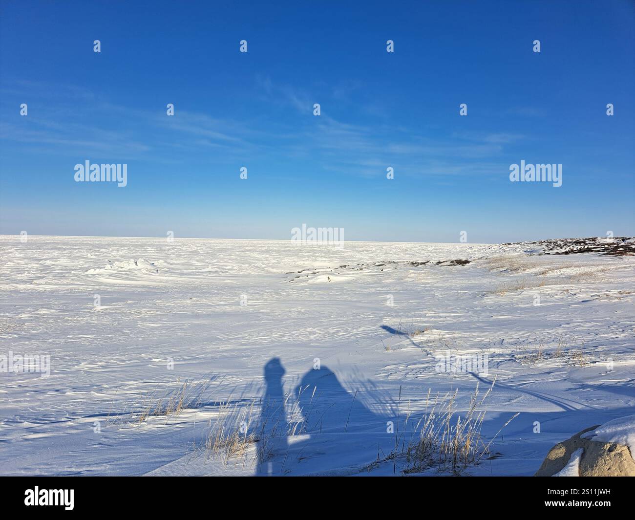 The Manitoba Nunavut border in Hudson Bay from Churchill, Manitoba ...