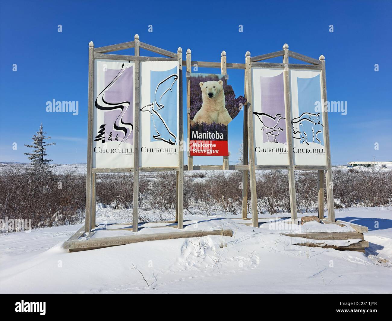 Welcome sign churchill manitoba canada hi-res stock photography and ...