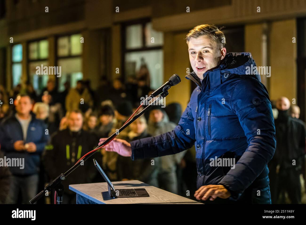 30 December 2024, Brandenburg, Cottbus: Jean Pascal Hohm (AfD) speaks ...