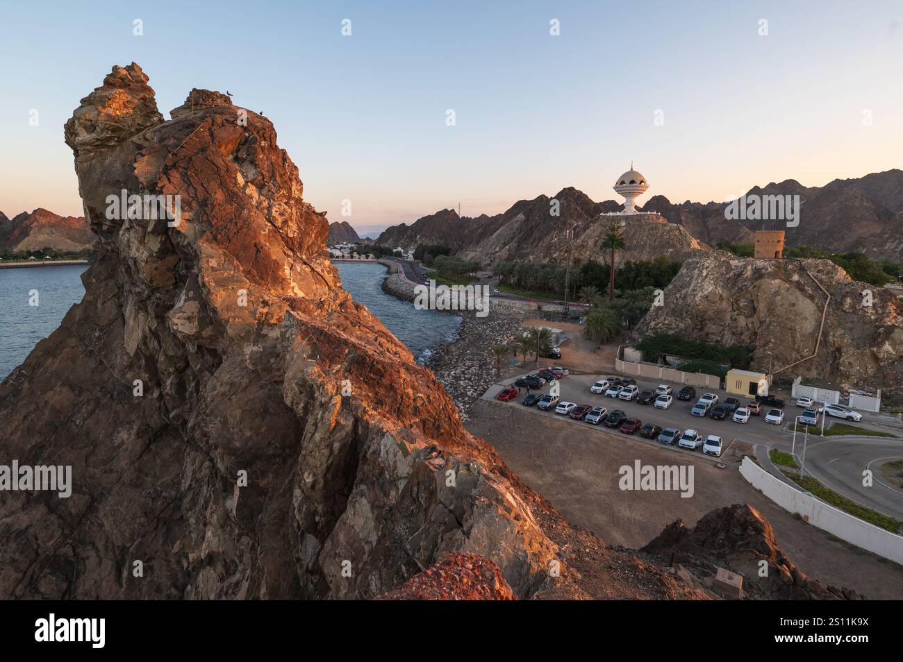 Riyam Monument, shaped like a giant incense burner, overlooks the ...
