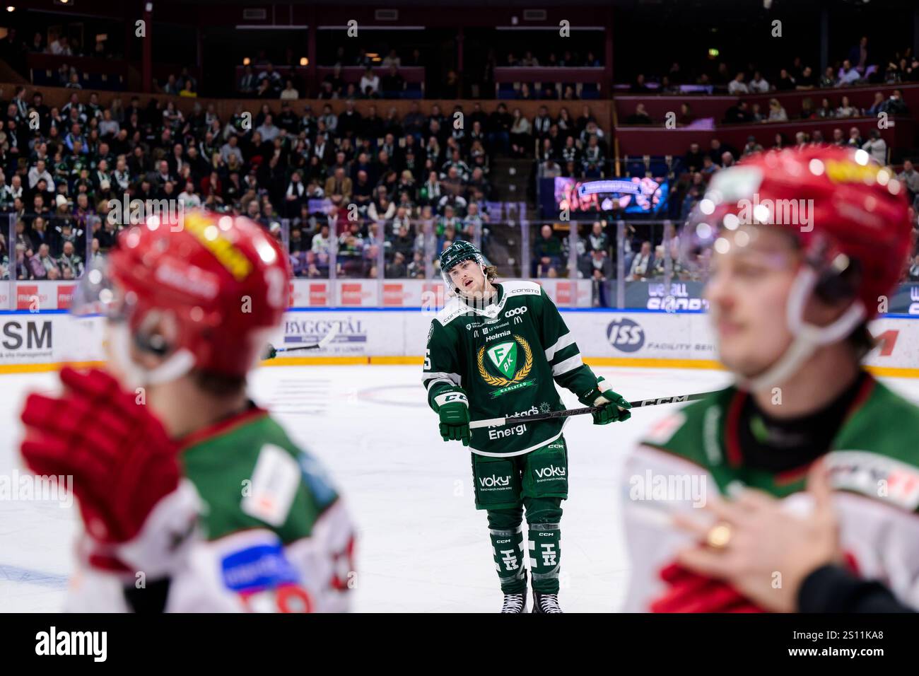 Karlstad, Sverige. 30th Dec, 2024. 241230 Färjestads Jeremy Salvas ...
