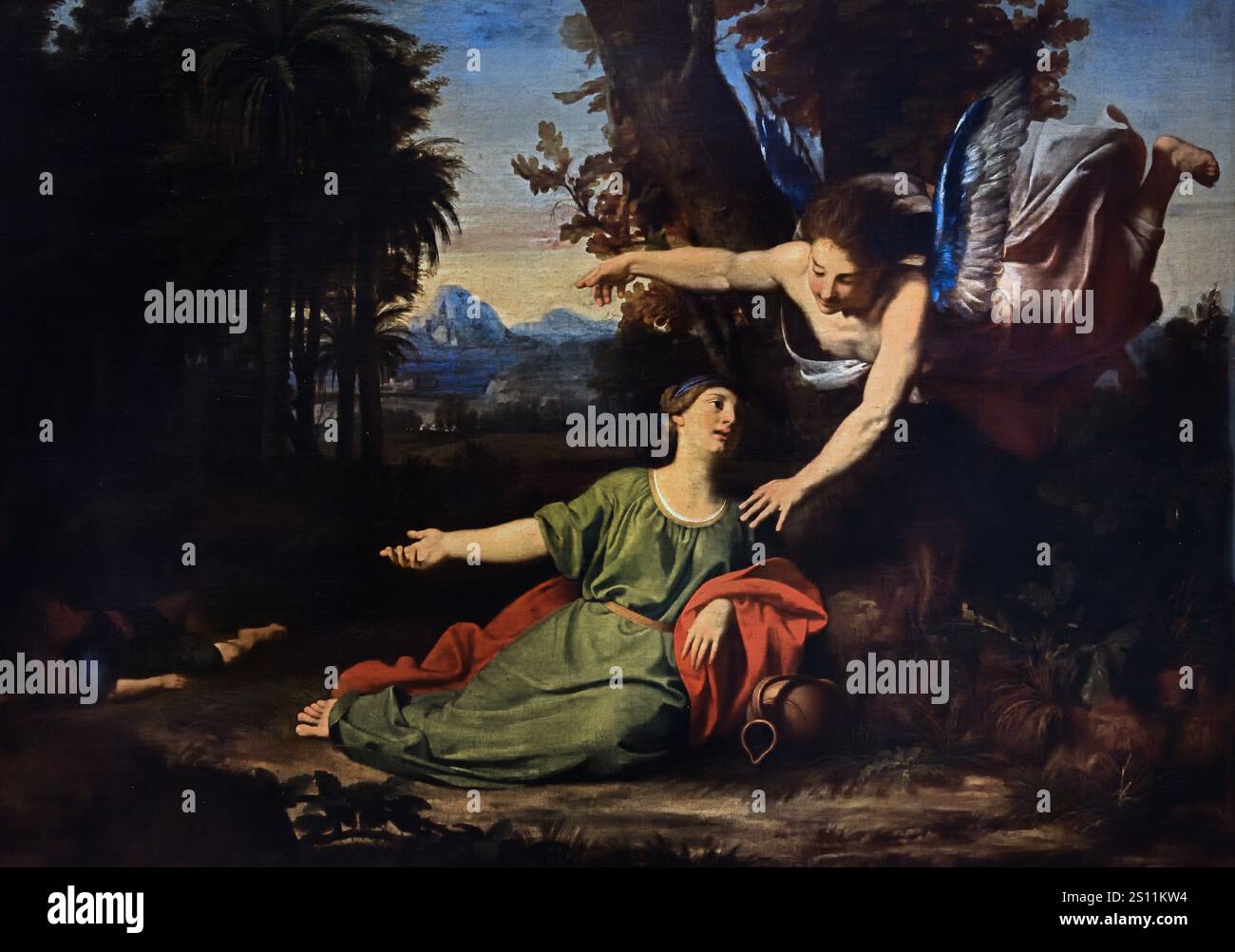 Angel appearing to hagar and ishmael in the desert hi-res stock ...