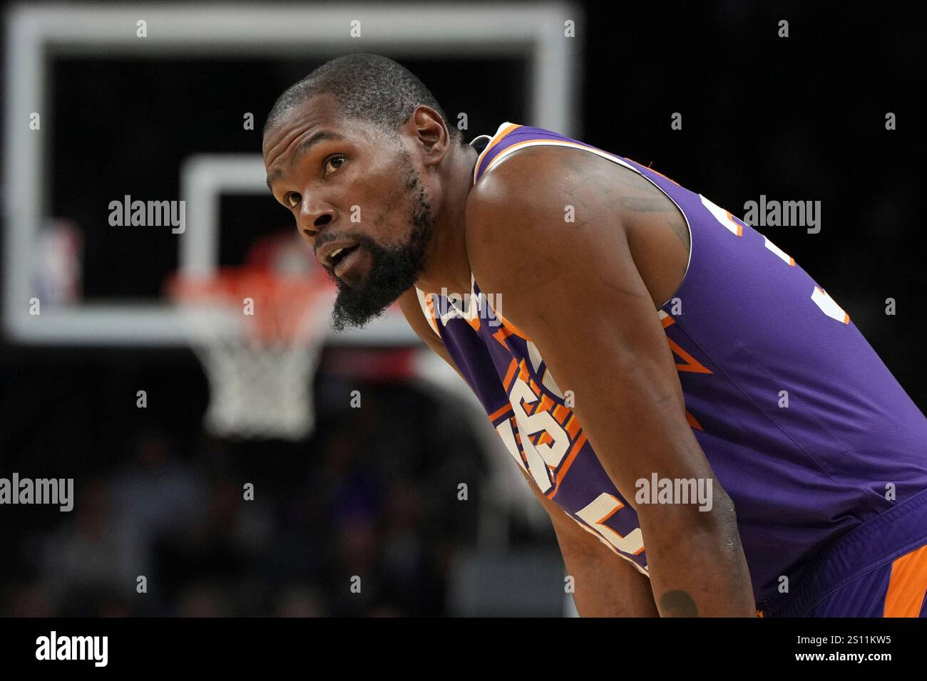 during the second half of an NBA basketball game, Friday, Dec. 27, 2024 ...