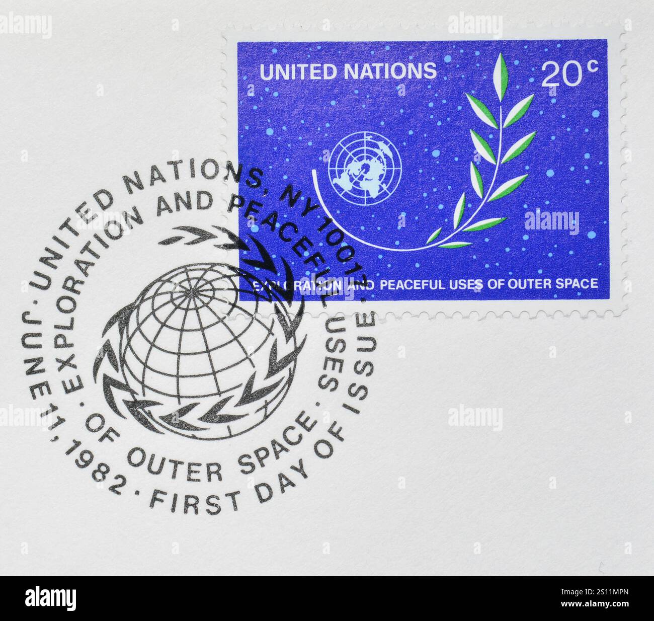Cancelled postage stamp printed by United Nations, that promotes ...
