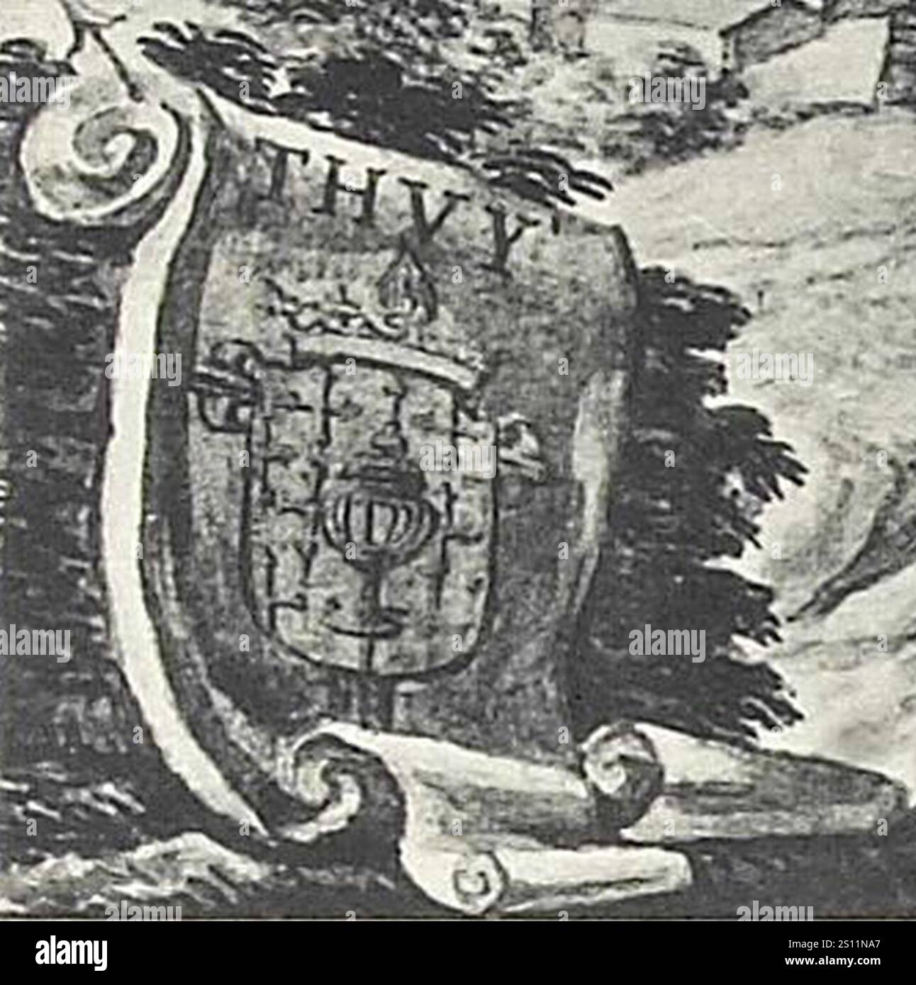 Escudo da Galiza no debuxo de Tui de Pier Maria Baldi (1669 Stock Photo ...