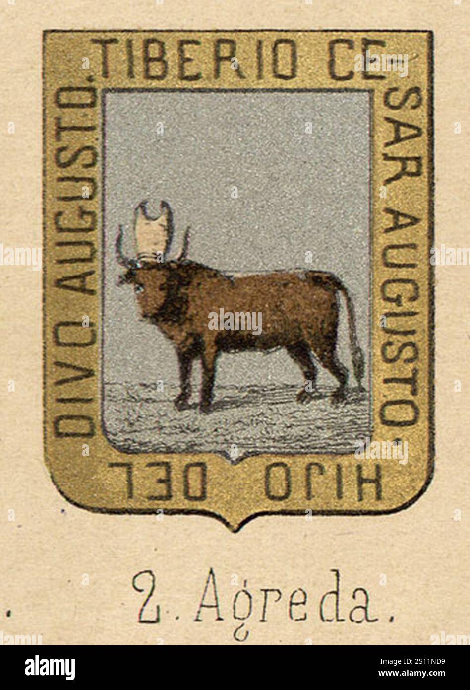 Escudo de Agreda (Piferrer, 1860 Stock Photo - Alamy