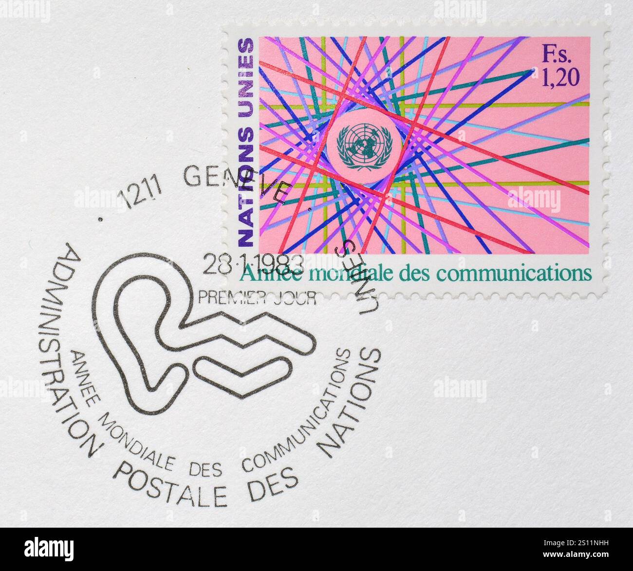 Cancelled postage stamp printed by United Nations, that promotes World ...