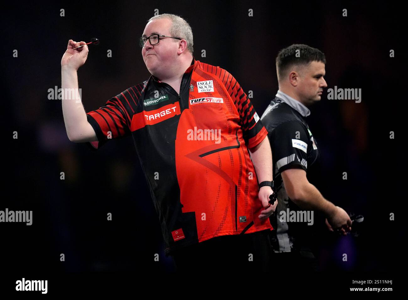 Stephen Bunting throws during his match agains Luke Woodhouse during ...